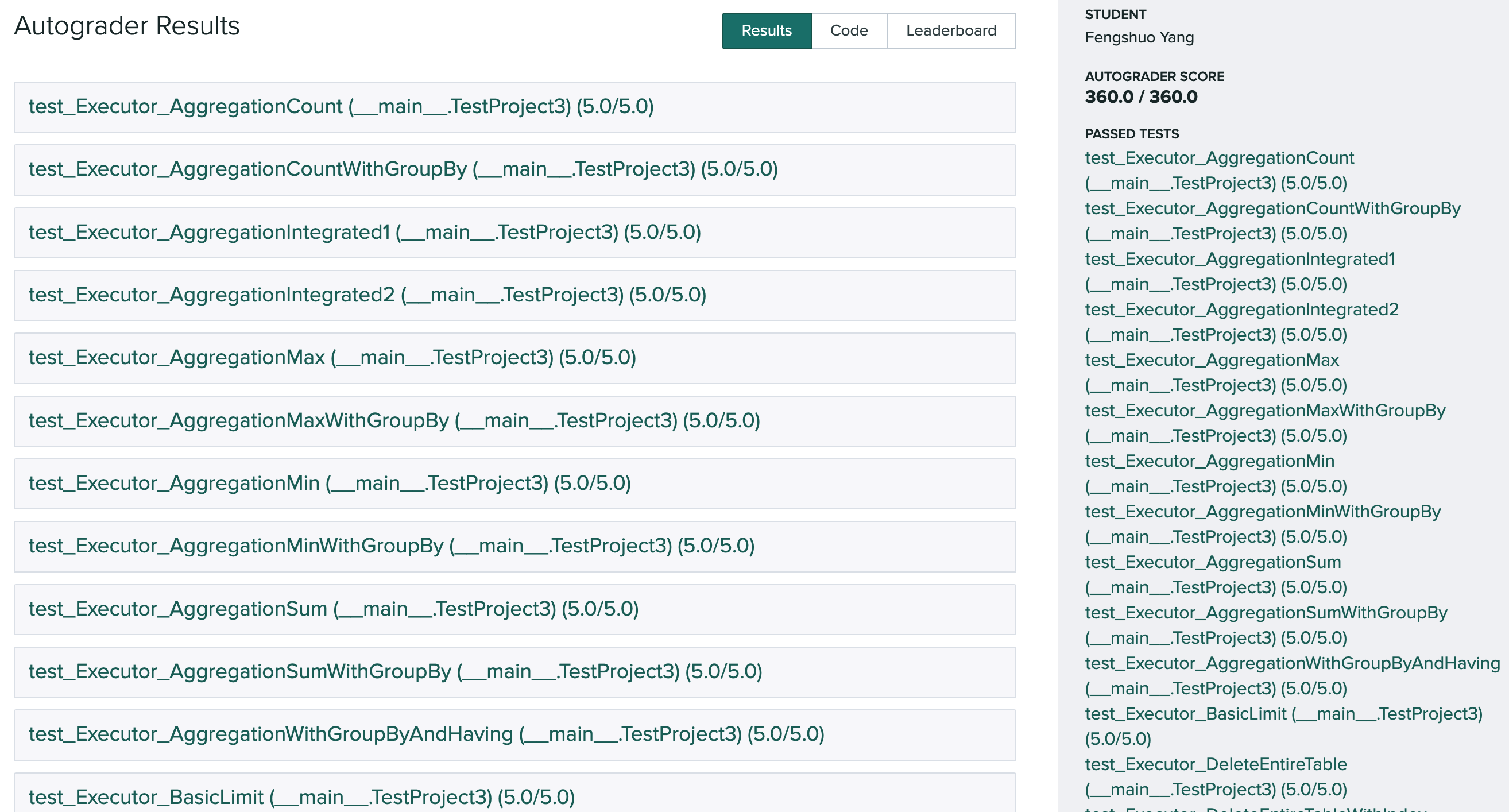 CMU 15-445:project #3 - Query Execution